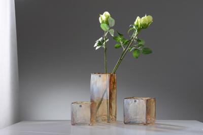 China Handmade grey luster Glass Vase For Home Decor for sale