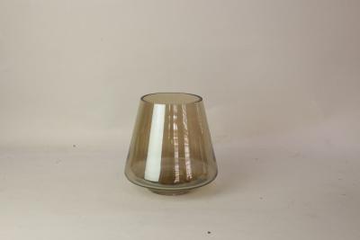 China Handmade Glass  Grey Luster Candle Holder for sale