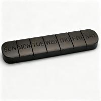 China 7-Slot Weekly Pill Organizer Matte Black Medical Gift Case for sale