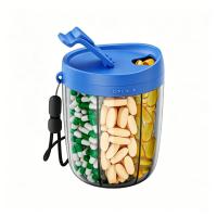 China Rotating Pill Dispenser 7-Slot High Capacity Travel Organizer for sale
