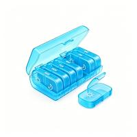 China 14-Slot Weekly Pill Case Matte Black Medical Promo Gift Case for sale