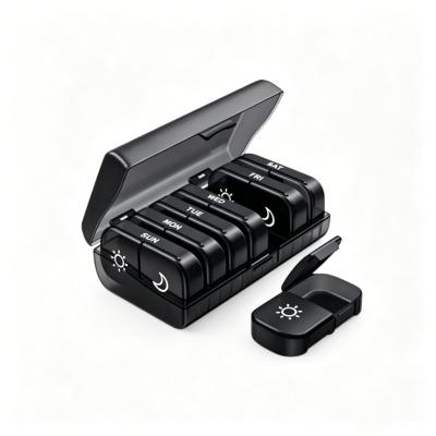 China BPA-Free 7-Day AM PM Pill Organizer Matte Discreet Travel Case for sale