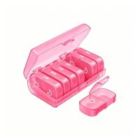 China 14-Slot Weekly Pill Case Matte Black Medical Promo Gift Case for sale