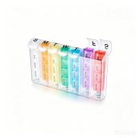 China 28-Slot Weekly Pill Organizer 4-Times-a-Day Rainbow Case for sale