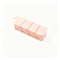 China BPA-Free 4-Slot Pill Box with Loop Portable Travel Case for sale