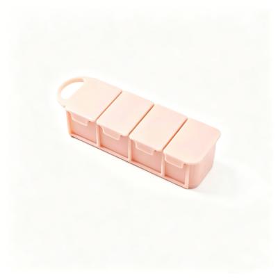 China BPA-Free 4-Slot Pill Box with Loop Portable Travel Case for sale
