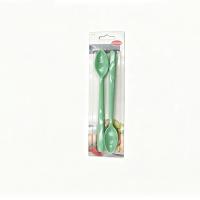China Long Handle Plastic Dessert Spoons 2 Pack Glossy Food Grade Spoons For Yogurt Ice Cream Coffee for sale