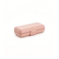 China Secure Latch 8-Slot Pill Case Matte Pink Medical Gift for sale