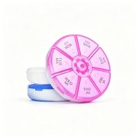 China BPA-Free 7-Day Round Pill Organizer Medical PP Travel Case for sale