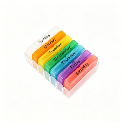 China 7-Day Rainbow Pill Organizer BPA-Free Medical PP Travel Case for sale