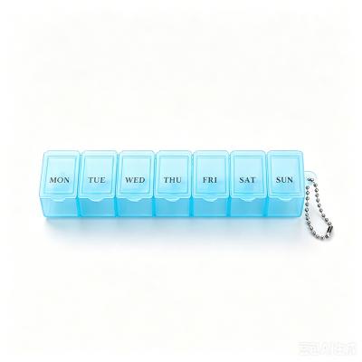 China 7-Day Mini Pill Organizer BPA-Free Medical PP Keychain Case for sale