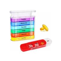 China 7-Day Pill Organizer Color-Coded Medicine Box for Elderly & Travel for sale