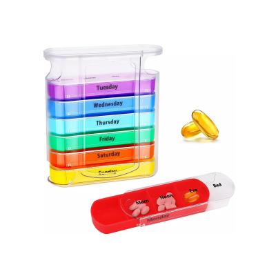 China 7-Day Pill Organizer Color-Coded Medicine Box for Elderly & Travel for sale