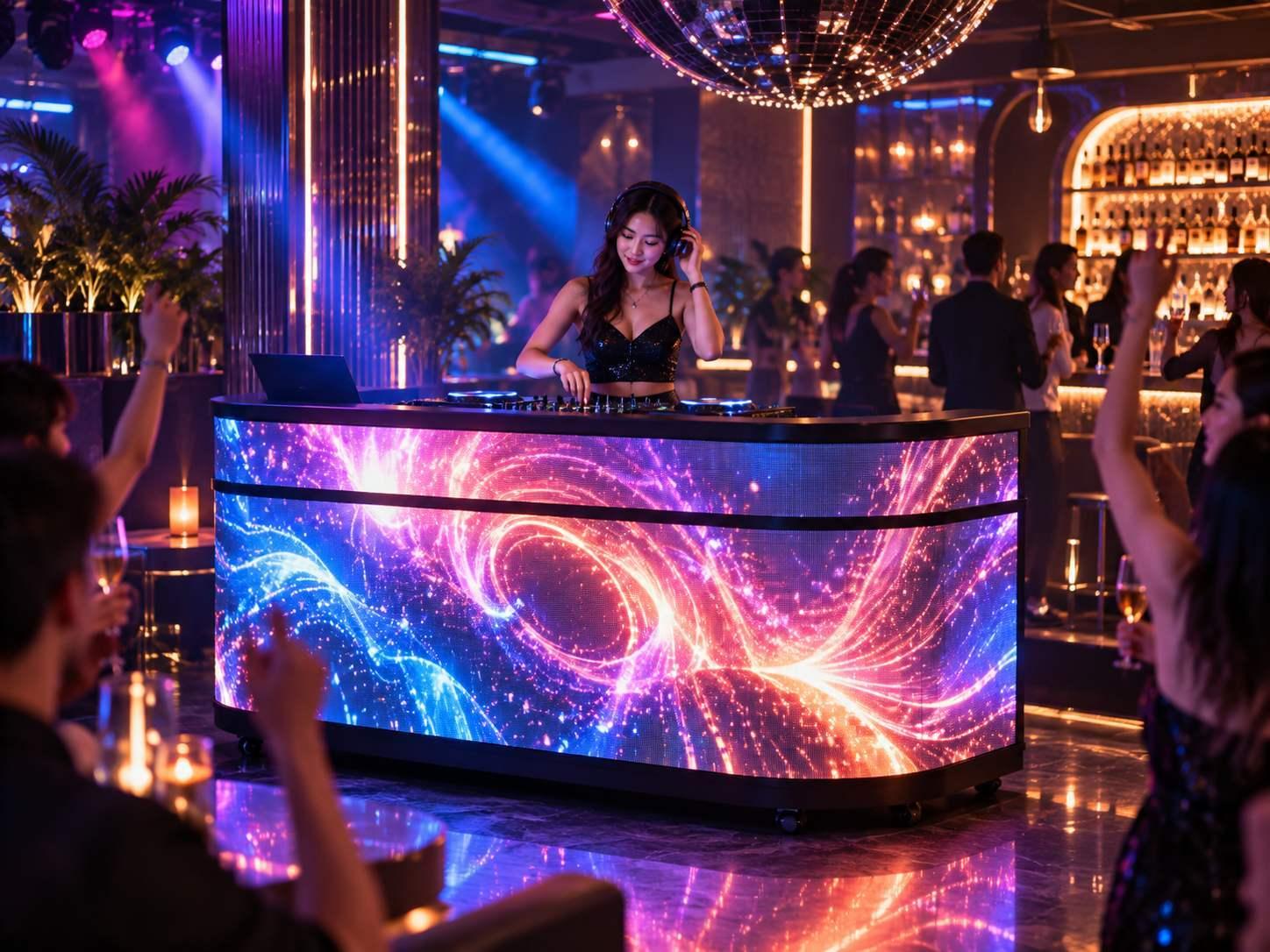 led dj booth front desk