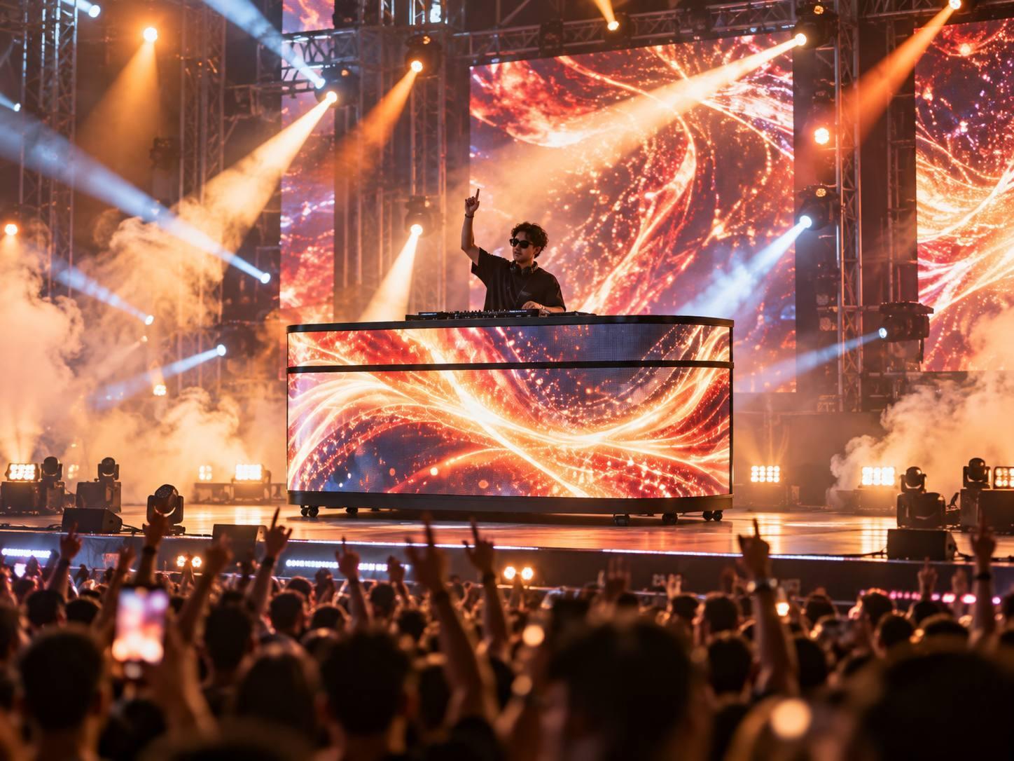led dj booth front desk