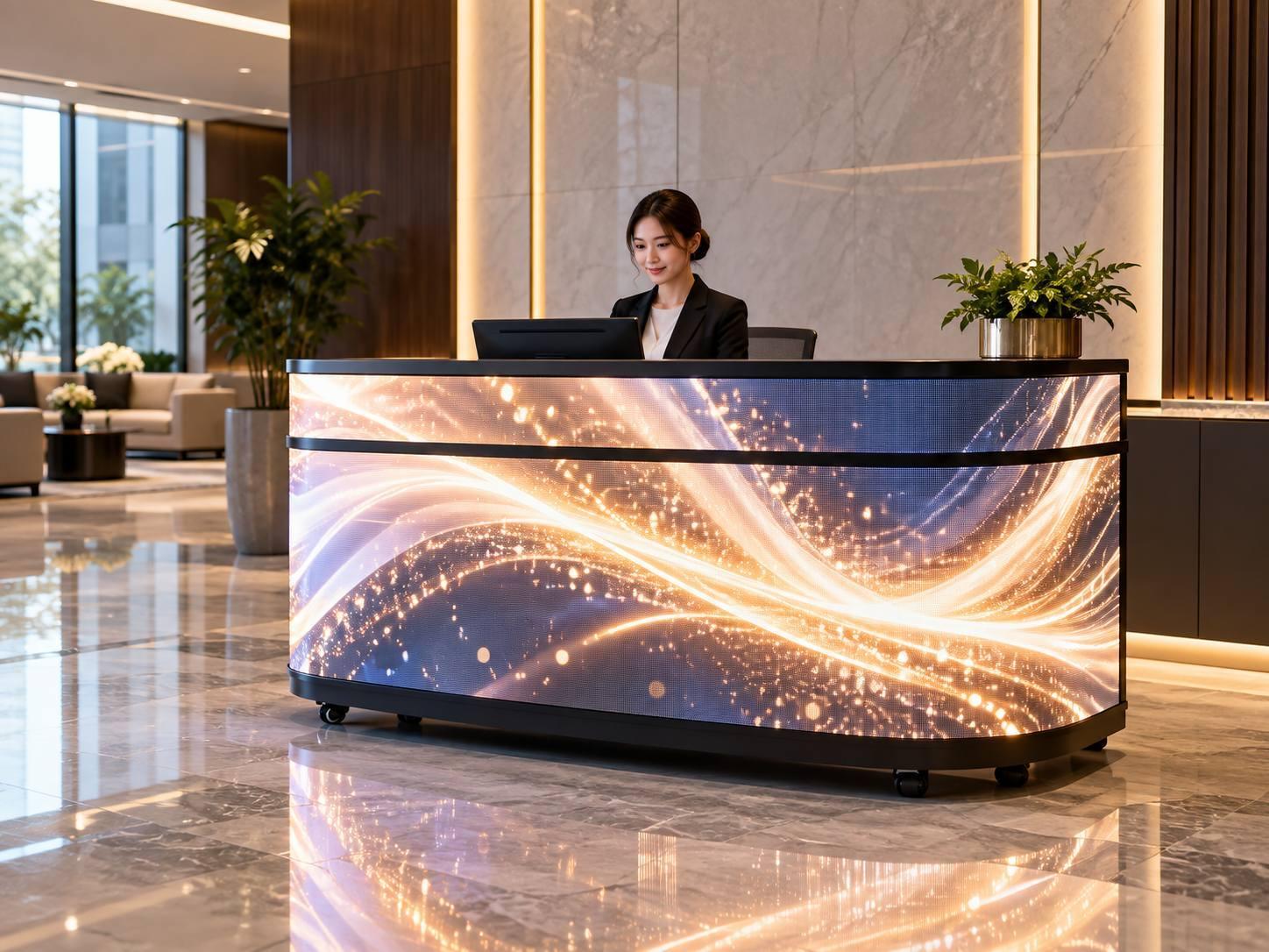 led dj booth front desk