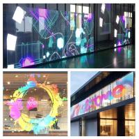China High Brightness P4 - 8mm LED Mesh Screen Outdoor Film Type Self Adhesive for sale