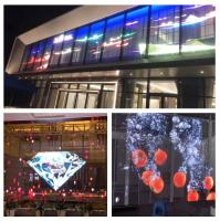 China Film Type Outdoor LED Mesh Display Self Adhesive Transparent LED Mesh P6.5mm for sale