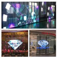 China Transparent LED Mesh P10mm Film Type Self Adhesive LED Mesh Screen Outdoor for sale