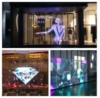 China Outdoor Glass Window LED Mesh Screen Film Type Self Adhesive P6.5mm for sale