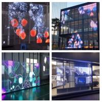 China Outdoor Glass Window LED Mesh Screen Film Type Self Adhesive P6.5mm for sale