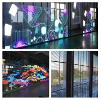 China P3.81 - 7.82mm Frameless LED Mesh Screen Transparent Outdoor For Glass Window for sale
