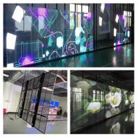 China P8mm Frameless LED Mesh Display Glass Window Media Mesh Facade IP68 for sale