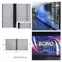 China Frameless LED Mesh Facade P3.91 - 7.82mm 3840Hz High Refresh Rate Aluminum Cabinet for sale