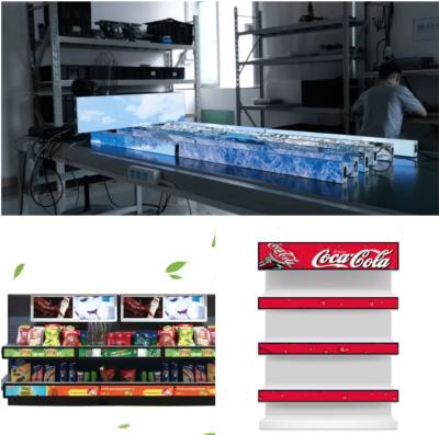 China P1.25mm Shelf LED Display Waterproof 600X60X20mm Ultra Thin LED Screen for sale