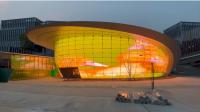 China P4/8 Led Transparent Film Screen Outdoor Front Service Creative Design Easy Installation for sale