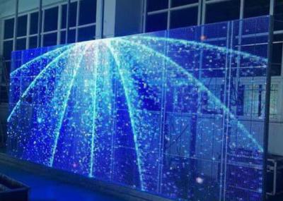 China Ultra Thin Lightweight Outdoor Transparent LED Screen For Glass Curtain Wall Usage for sale