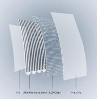 China Ultra-Thin Transparent LED Film Display P4-8, 3000 Nits, 1000mm x 240mm, 85% Transparency for sale