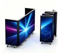 China Portable 6-Folding LED Reception Desk with Compact Folding and Ultra-Fast Setup for Events for sale