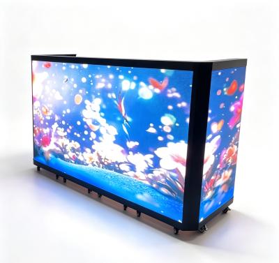 China IP65 Waterproof Outdoor 6-Folding LED Reception Desk with 1200 Nits Brightness for All-Weather Events for sale