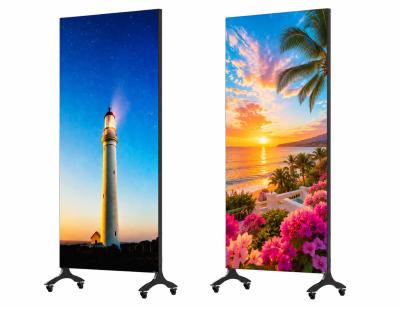 China P2.5 Indoor LED Poster Display with 800nit Brightness 33mm Ultra-thin Die-Cast Aluminum Cabinet and Front Access Service for sale