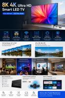 China 8K Resolution Smart LED TV with 43 to 100 Inch Size Range for sale