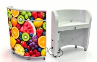 China Semi-Circular GOB LED Display with P1.86 Pixel Pitch 650nit Brightness and Magnetic Front Maintenance for Reception Desks for sale