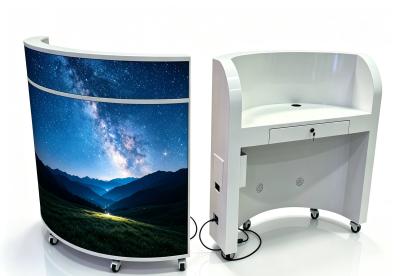 China Semi-Circular GOB P1.86 LED Display with 100000H Lifespan and Waterproof Dustproof Anti-Collision for Reception Desks for sale