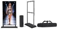 China Ultra Slim Lightweight Rolling LED Poster Screen 13.45mm 20kg P1.25mm 3840Hz Fine Pixel for sale