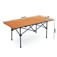 China Portable Woodgrain Light Weight Folding Table Eggroll For Camping for sale