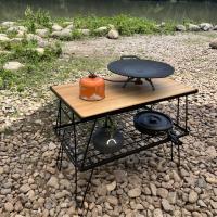 China Camping Picnic Go Barbecue Outdoor Light Weight Folding Table Steel Mesh Igt Table Shelf for sale