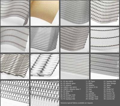 China GKD METAL FABRICS13.Dolphin 14.Futura 3110 15.Kiwi 16.Lago 17.Lamelle 18.Mandarin 19.Omega 1510 20.Omega 1520 21.Sambesi 450 22.Solar Omega 23.Tatami 24.Tigris 25.Escale 5x1 26.Escale 7x1 27.Licorne for sale