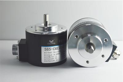 China Conventional Incremental S65 Solid Shaft Encoder Shaft Diameter 8mm With Radial Cable for sale