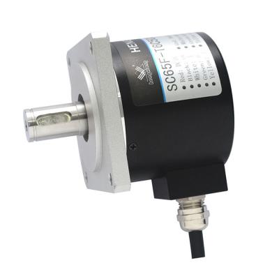 China Solid Flange Servo Motor Rotary Encoder , Optical Shaft Encoder With Metal Sheath for sale