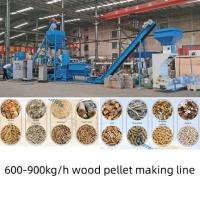 China 500-1000kg/h Biomass Wood Pellet Production Line with 90-160kW Power and 6-12mm Pellet Diameter for sale