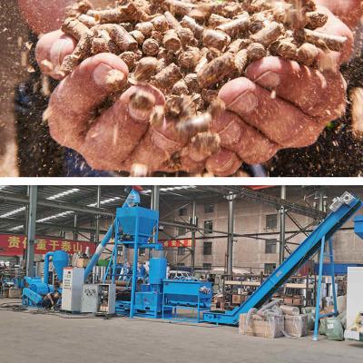 China 90-160kW Biomass Pellet Production Line with 0.5-10t/h Capacity and 6-12mm Pellet Diameter for sale