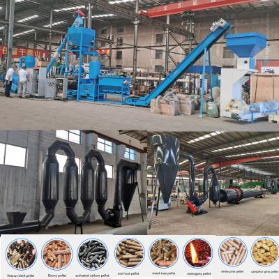 China 1-10TPH Biomass Pellet Production Line for Pine Straw Wood Chips 6-12mm Pellets for sale