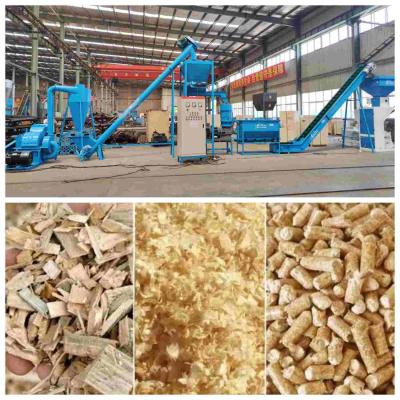 China Complete 1-5T/H Biomass Sawdust Wood Pellet Production Line with 55-160kW Power for Heating Fuel for sale