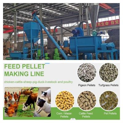 China CE 3000kg/H Poultry Animal Feed Pellet Production Line with Custom Color Options and 800-2200kg/h Capacity for sale