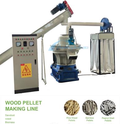 China 1-10TPH Wood Pellet Production Line Ring Die Pellet Machine for Eucalyptus Pine Birch Biomass for sale